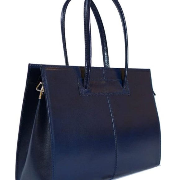 Bags | Womens Leather Business Bag Blue | Poshmark